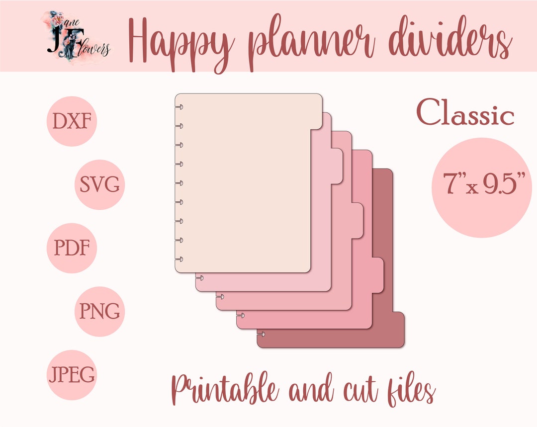 DIY Dividers for Classic Happy Planner, Divider Pages for Happy Planner ...
