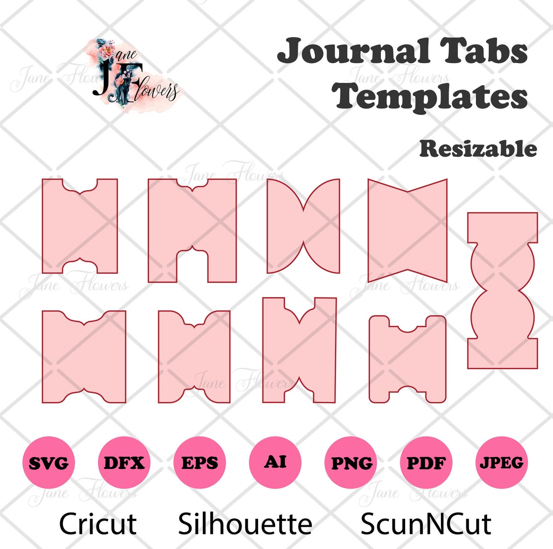 9 Double Journal Tabs Cut File Folder Tabs Page Tabs Templates | Etsy ...