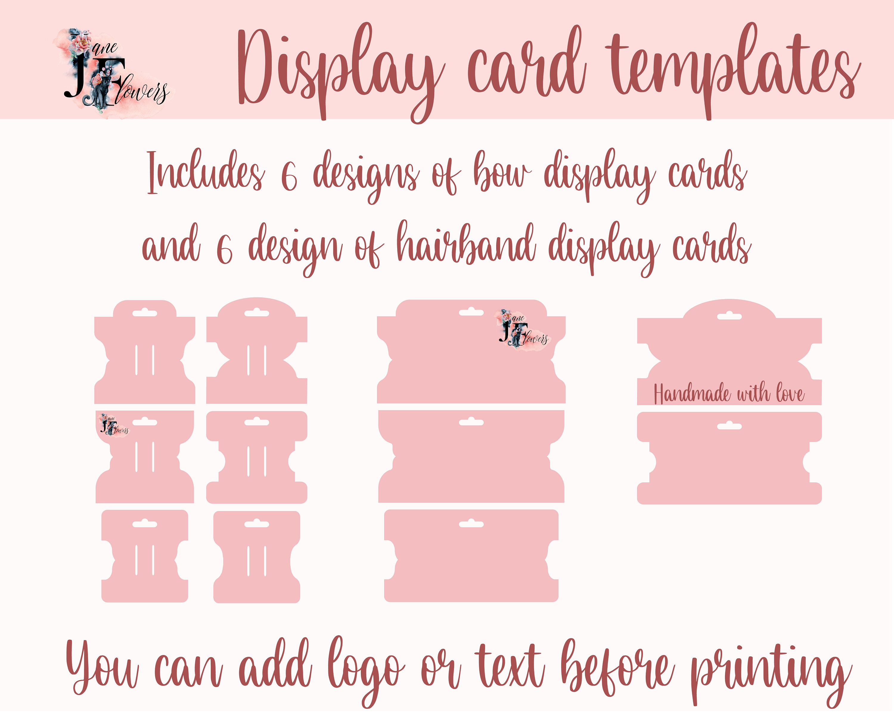 Cute Hair Bow Display Card Templates SVG DIY Headband Holder - Etsy