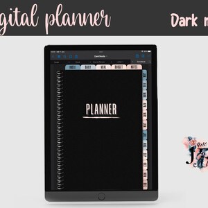 Undated Dark Mode Hyperlinked Digital Planner Vertical - Etsy