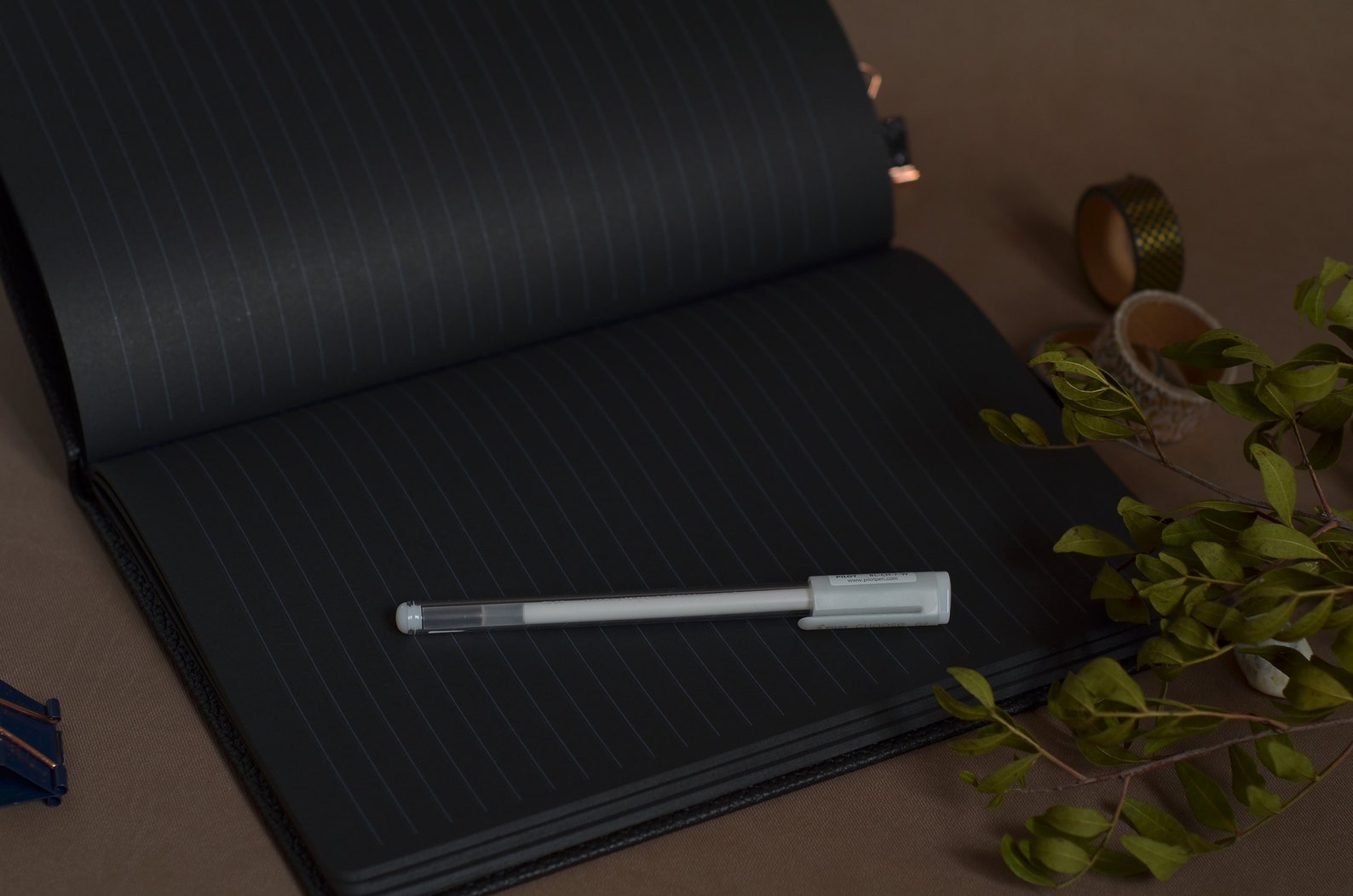 Black Paper Notebook With Lined Pages, Blackout Aesthetic Journal ...