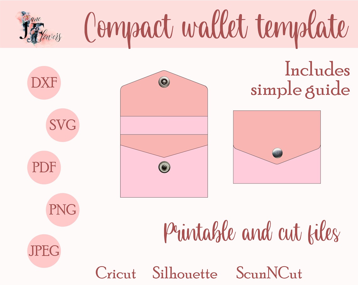 Compact Wallet SVG Template Minimalist Business Card Holder - Etsy