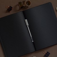 Black Paper Notebook A5 | Luxury Hardback Journal | All Black Notebook ...