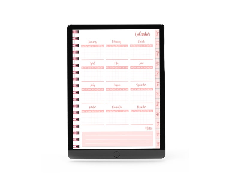 Undated Digital Planner Cute Goodnotes Planner Pink Life - Etsy