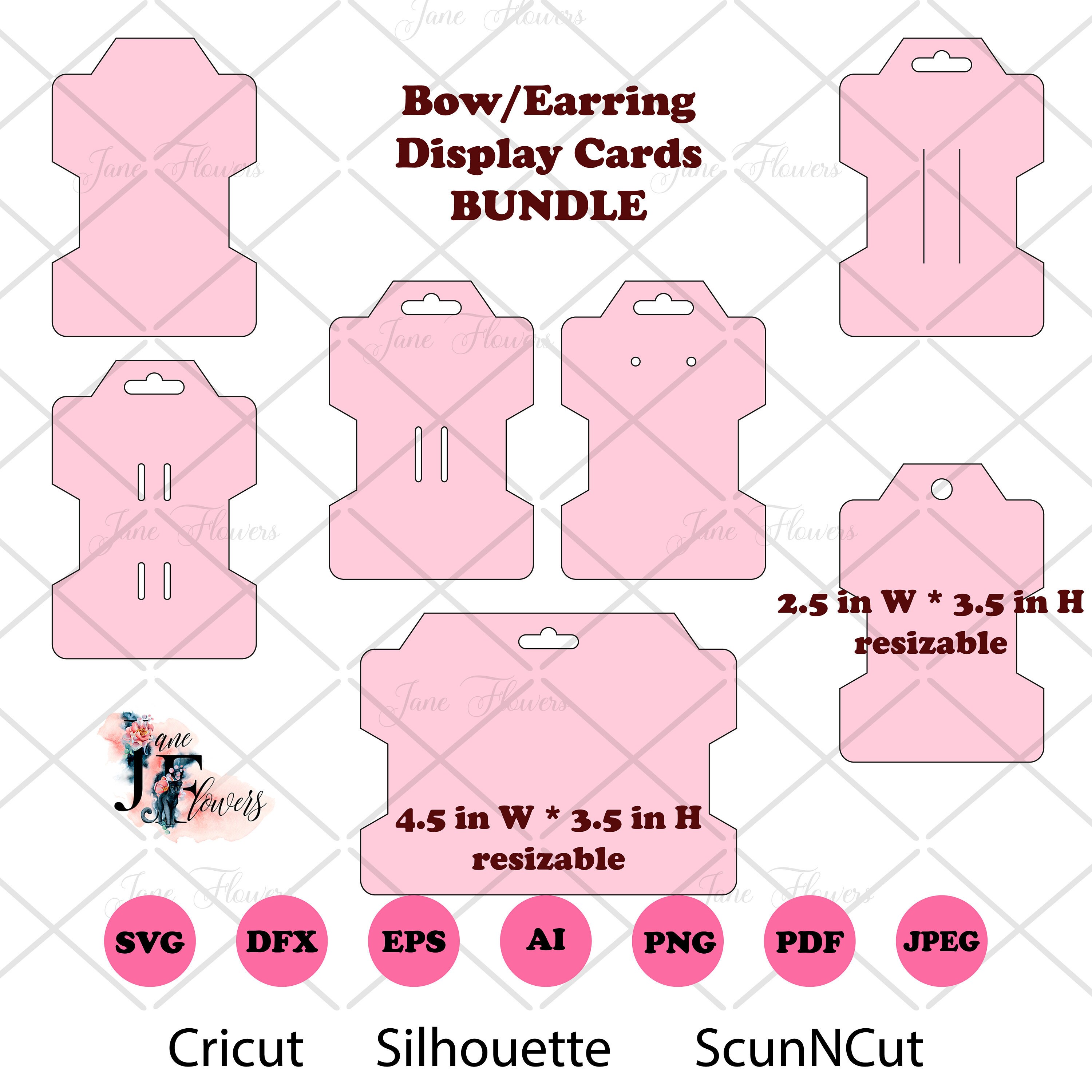 Craft Supplies & Tools Scrapbooking Bow Display Card Template,Jewelery ...