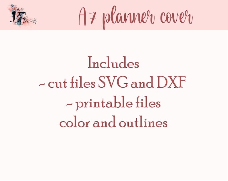 A7 Planner Cover Template: Pink Printable Inserts (SVG, PDF, DXF) - Etsy