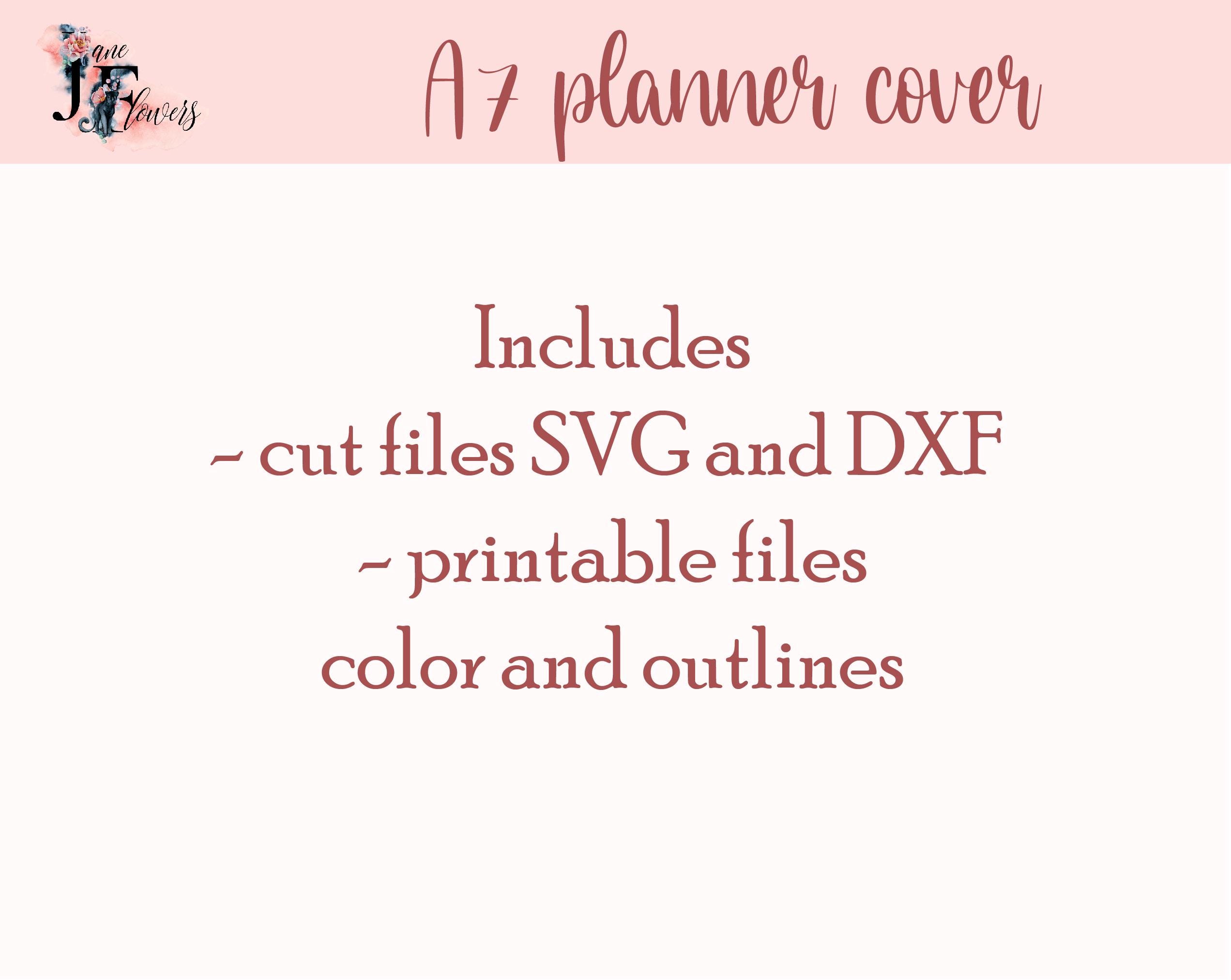 A7 Planner Cover Template: Pink Printable Inserts (SVG, PDF, DXF) - Etsy