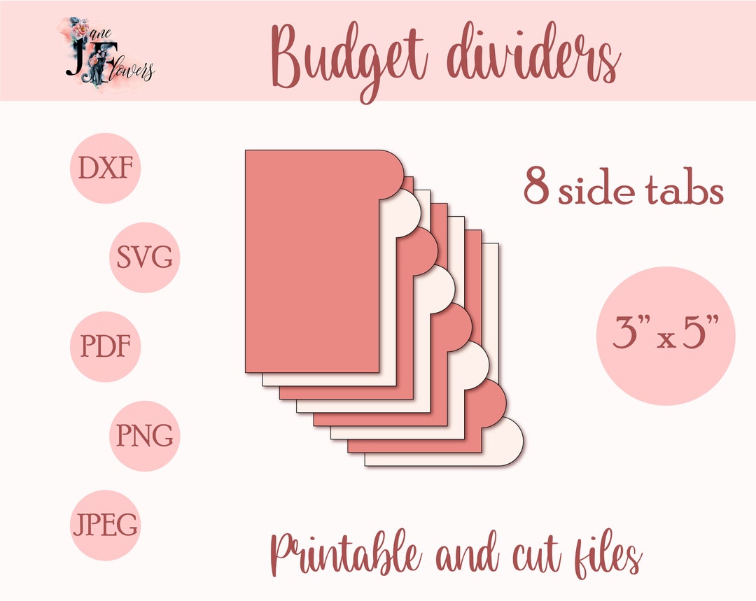 Budget Folder Dividers, Cash Tab Dividers Template, Divider Pages, Cash ...