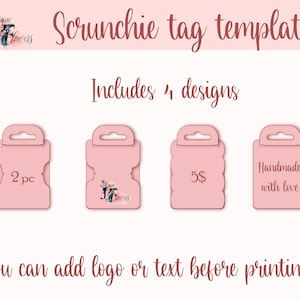 Scrunchie Display Card Template, Scrunchie Tag SVG, Headband Holder ...
