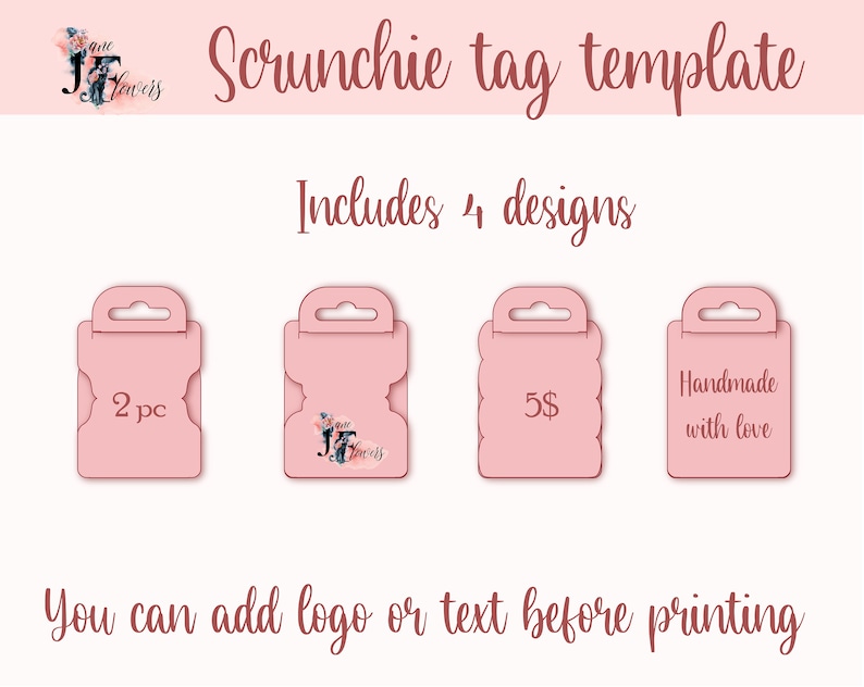 Scrunchie Display Card Template Scrunchie Tag SVG Headband - Etsy Australia