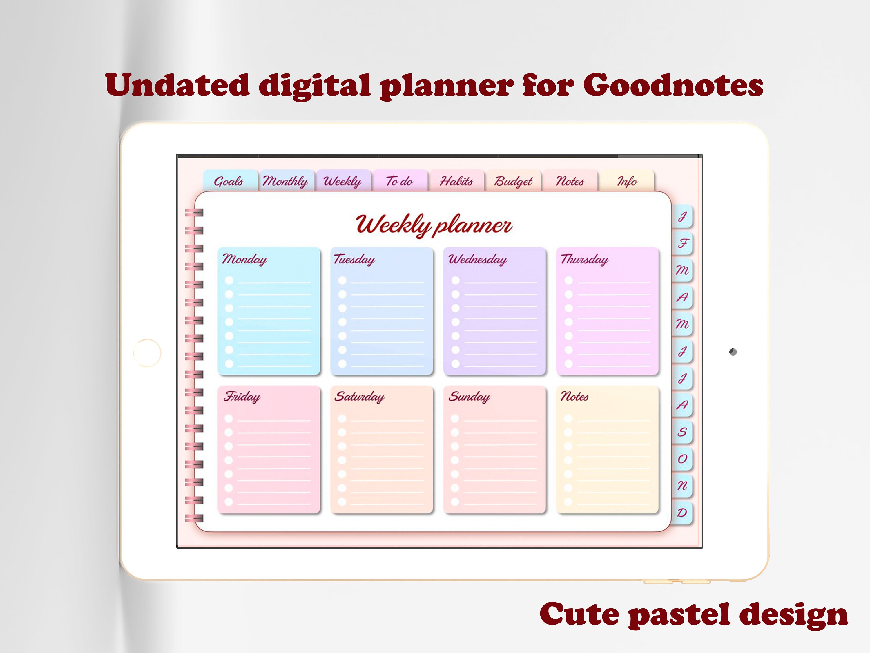 Undated Digital Planner for Goodnotes 2023 Goodnotes Planner - Etsy