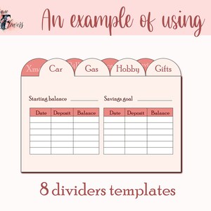 Budget Folder Dividers, Cash Tab Dividers Template, Divider Pages, Cash ...