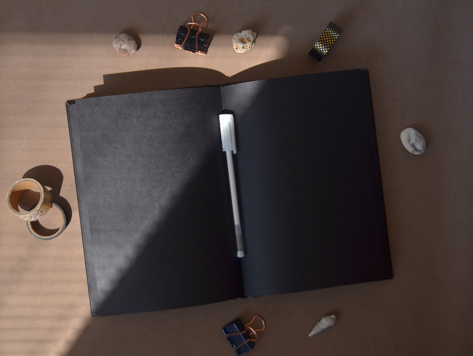 Black Paper Notebook, Blackout Aesthetic Journal Included White Ink Pen ...