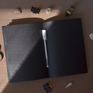 Black Paper Notebook, Blackout Aesthetic Journal Included White Ink Pen ...