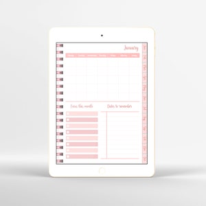 Undated Digital Planner , Cute Goodnotes Planner, Pink Life Planner ...