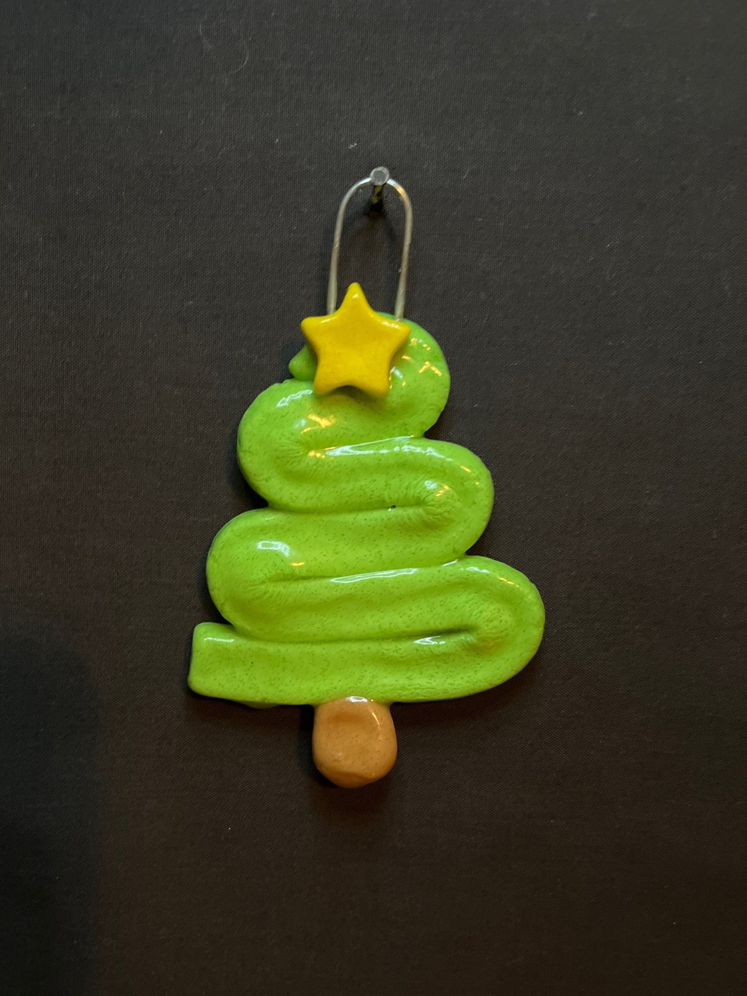 Swirly Christmas Tree Salt Dough Ornament - Etsy