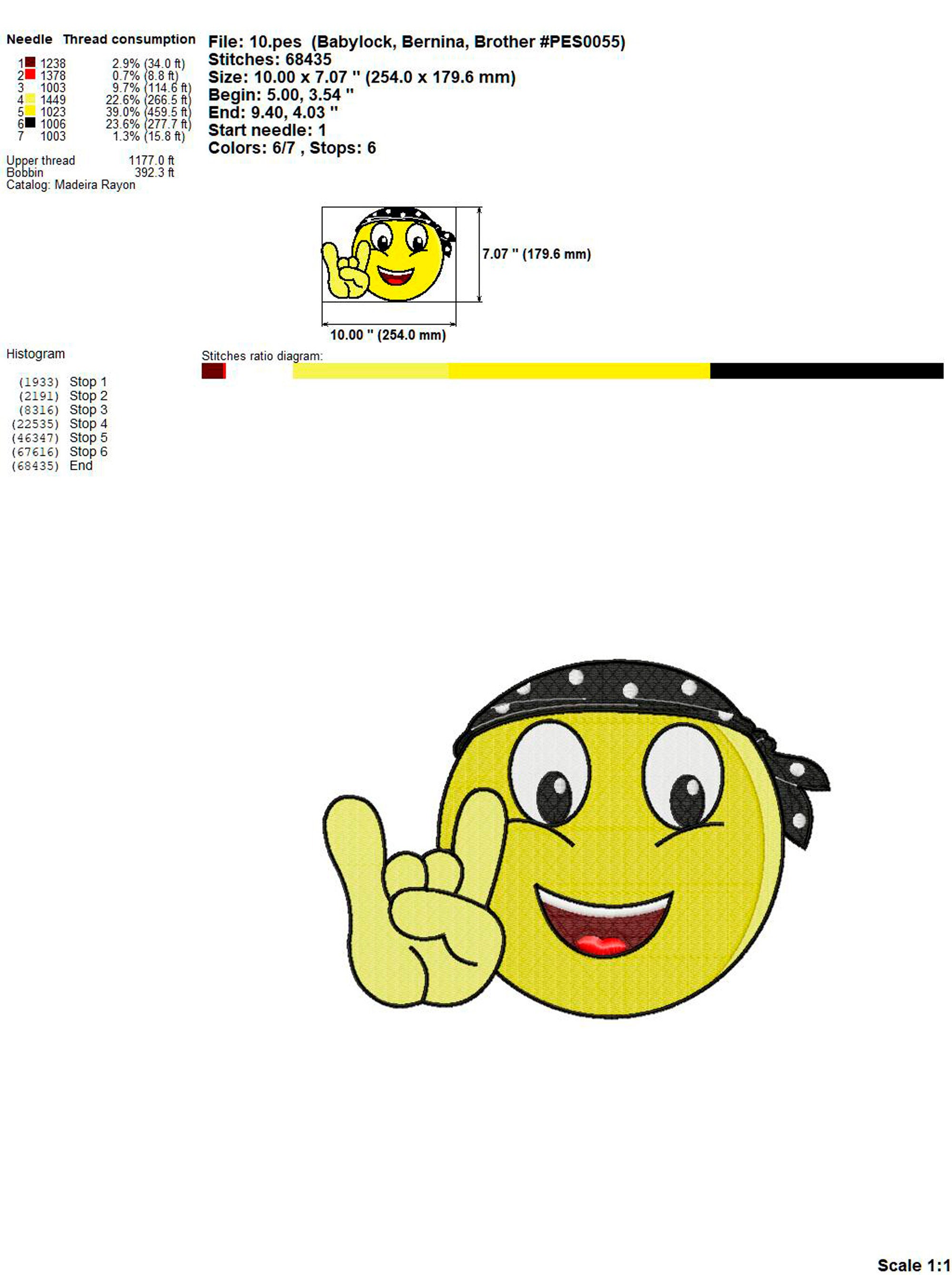 Smiley Rocker Embroidery Machine Design. Digitized Pattern | Etsy