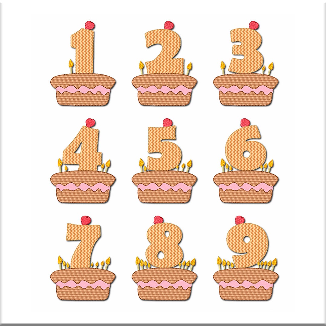 Set of Numbers Embroidery Machine Design Embroidery Files Dst Pes Vp3 ...