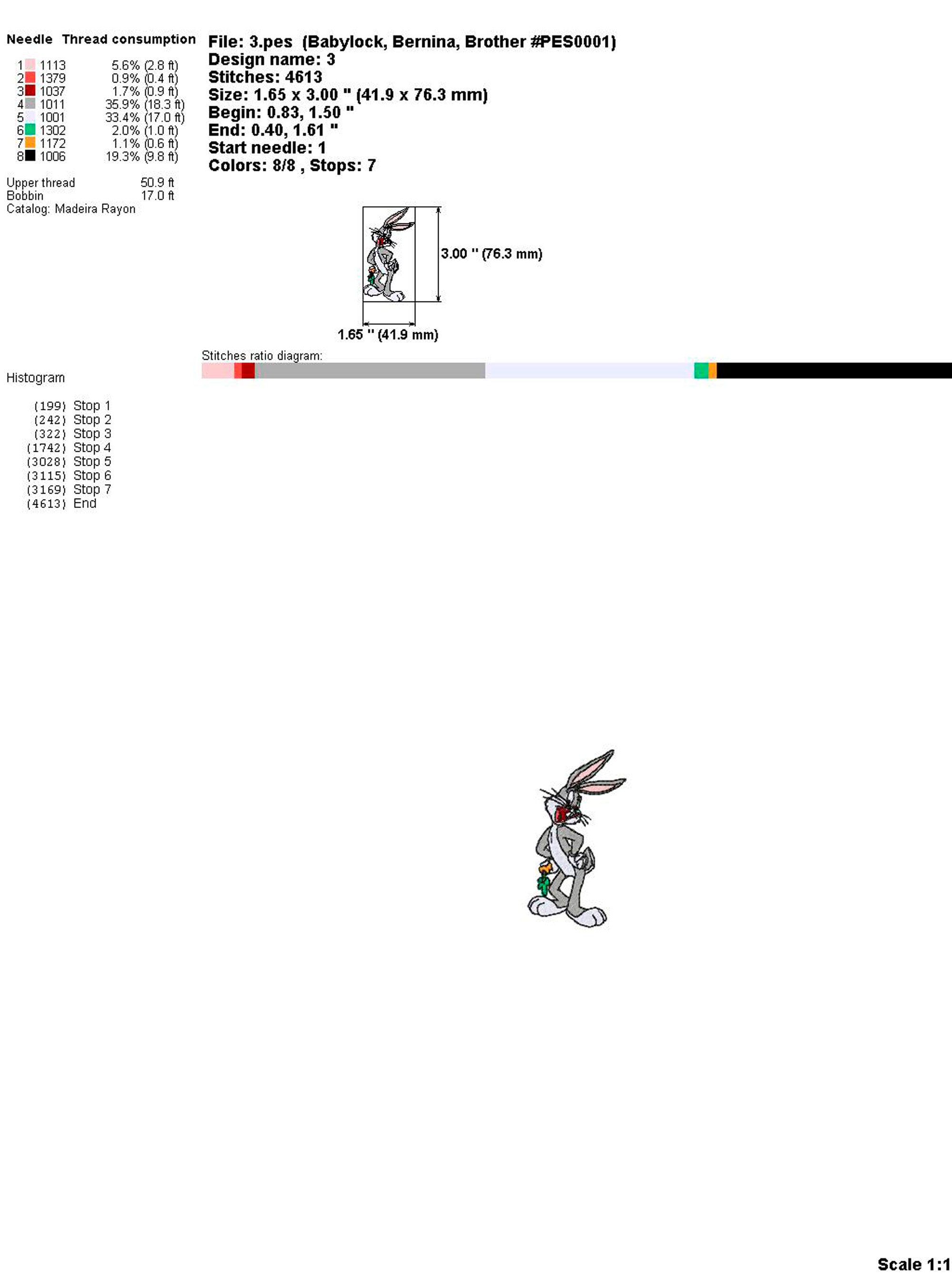 Bunny Embroidery Machine Pattern. Digitized Filled Design. Digital ...