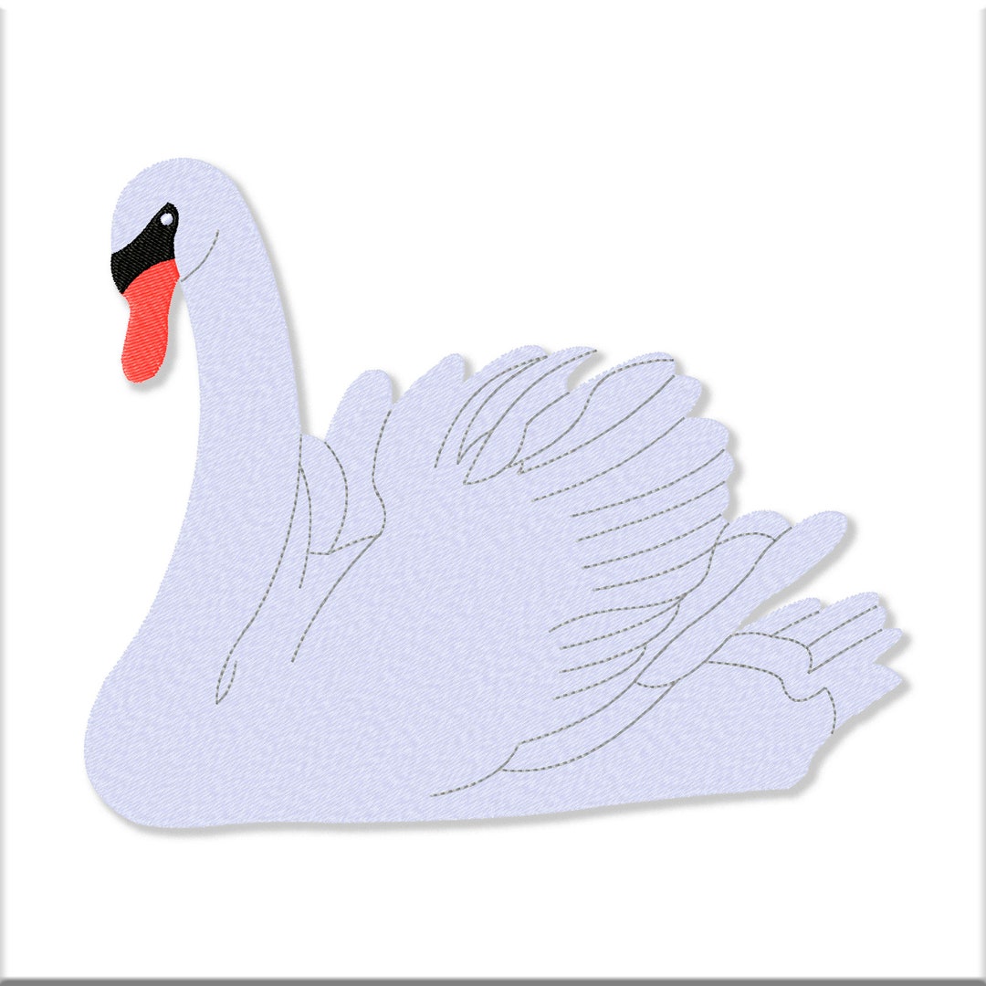 Swan Machine Embroidery Design. Digital Embroidery Files. Digitized ...