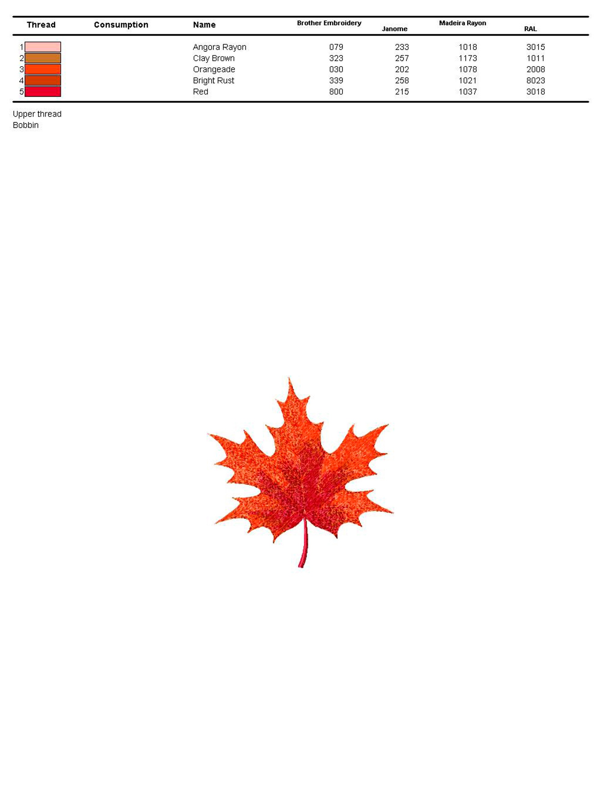 Patterns Red Maple Leaf Machine embroidery design Digitized pattern ...