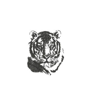 Machine Embroidery Pattern Tiger Face Design 1 Color Simple Embroidery ...