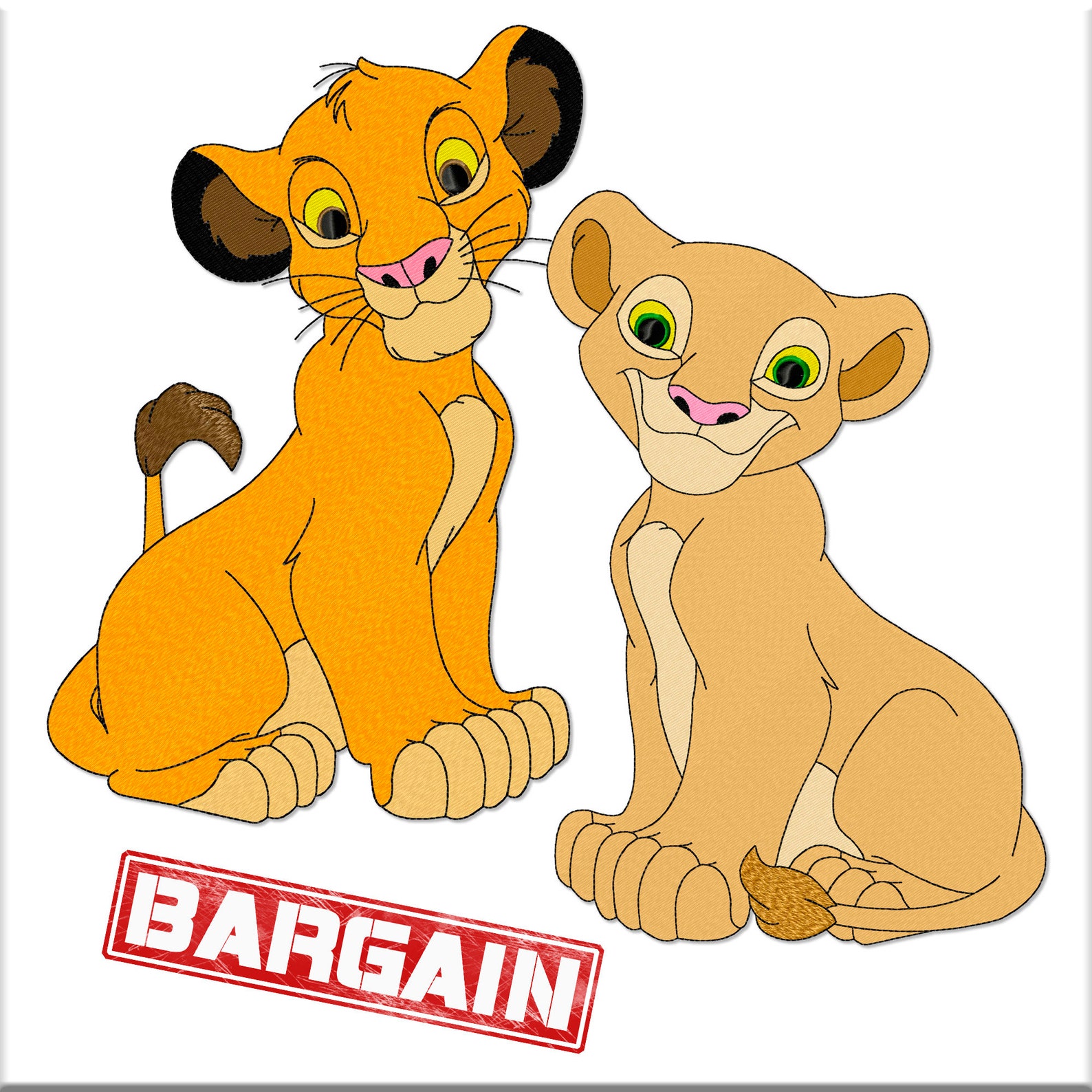 Two Machine Embroidery Designs, Little Lion and Lioness. Digitized ...