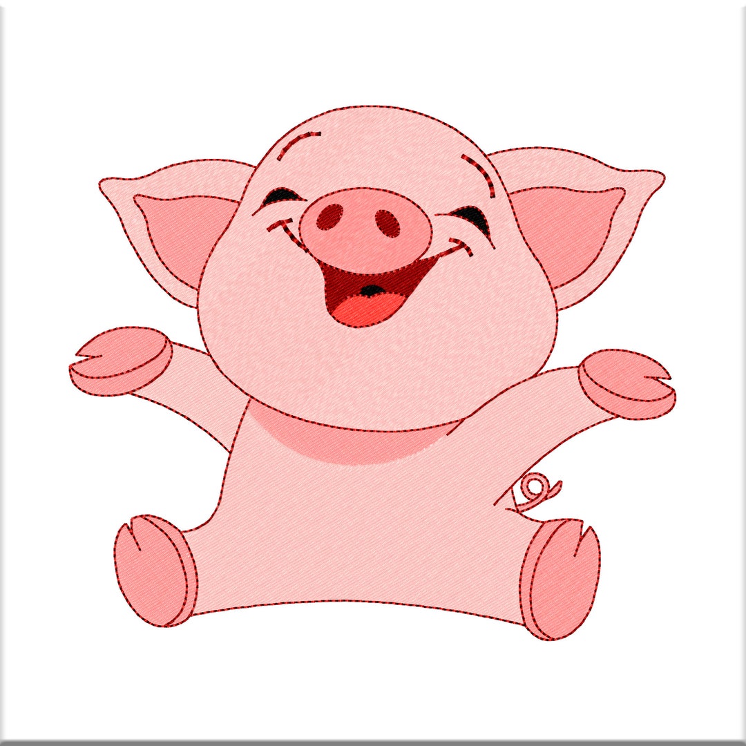 Piggy Machine Embroidery Design. Digital Embroidery Files. Digitized ...