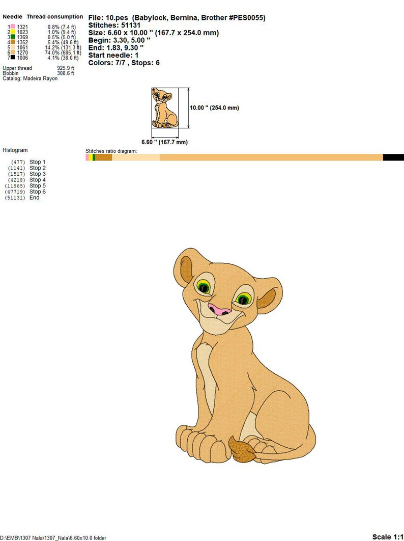 Machine Embroidery Design Lioness. Digital Embroidery Files. - Etsy