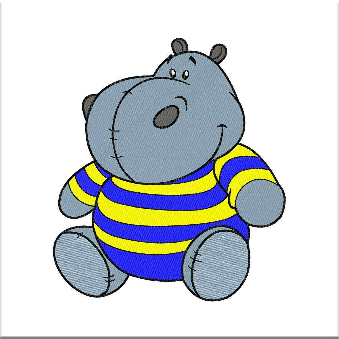 Hippo Machine Embroidery Design. Digital Embroidery Files. | Etsy