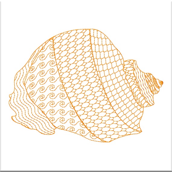Machine Embroidery design Sea shell. Embroidery files Digital | Etsy