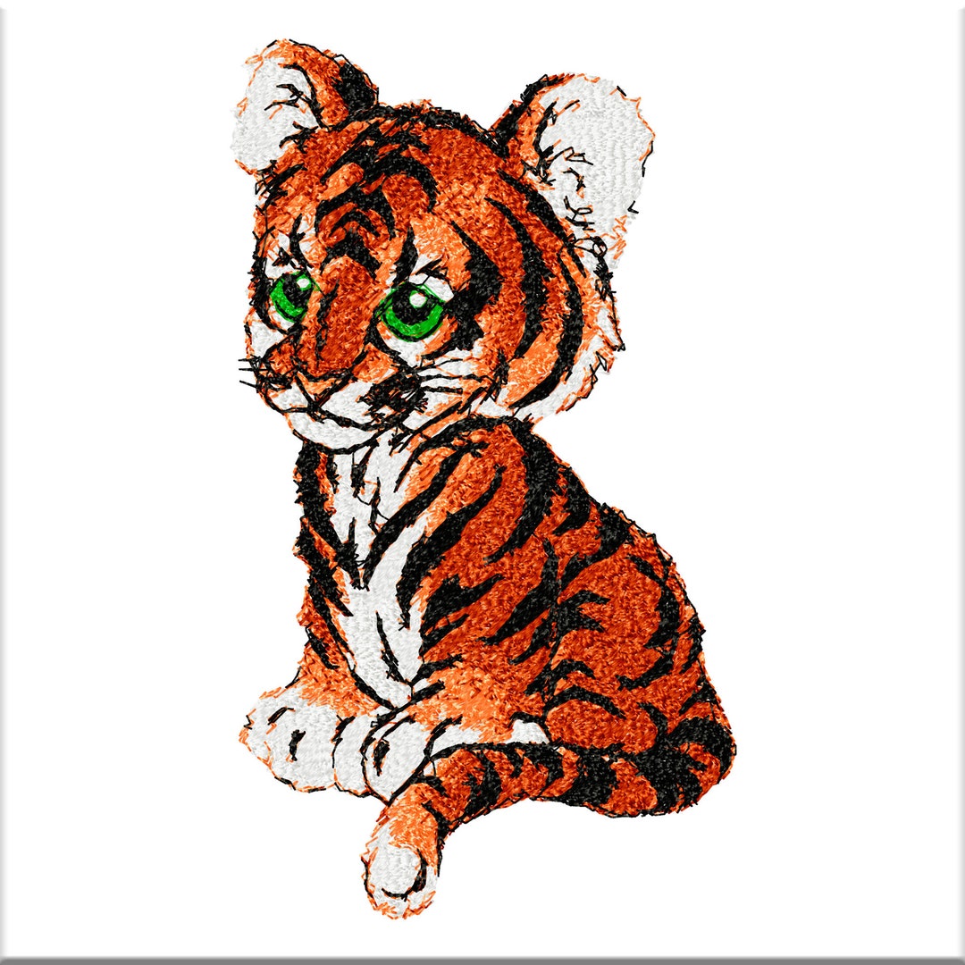 Little Tiger Embroidery Machine Design. Embroidery Files Digital Pes ...