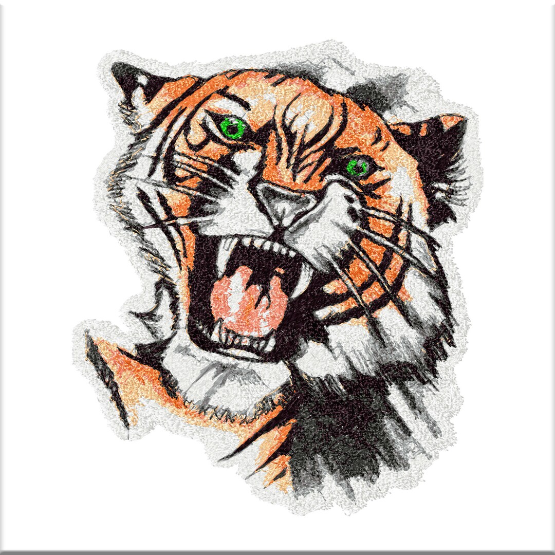 Machine Embroidery Design Tiger Face. Digitized Embroidery Files ...
