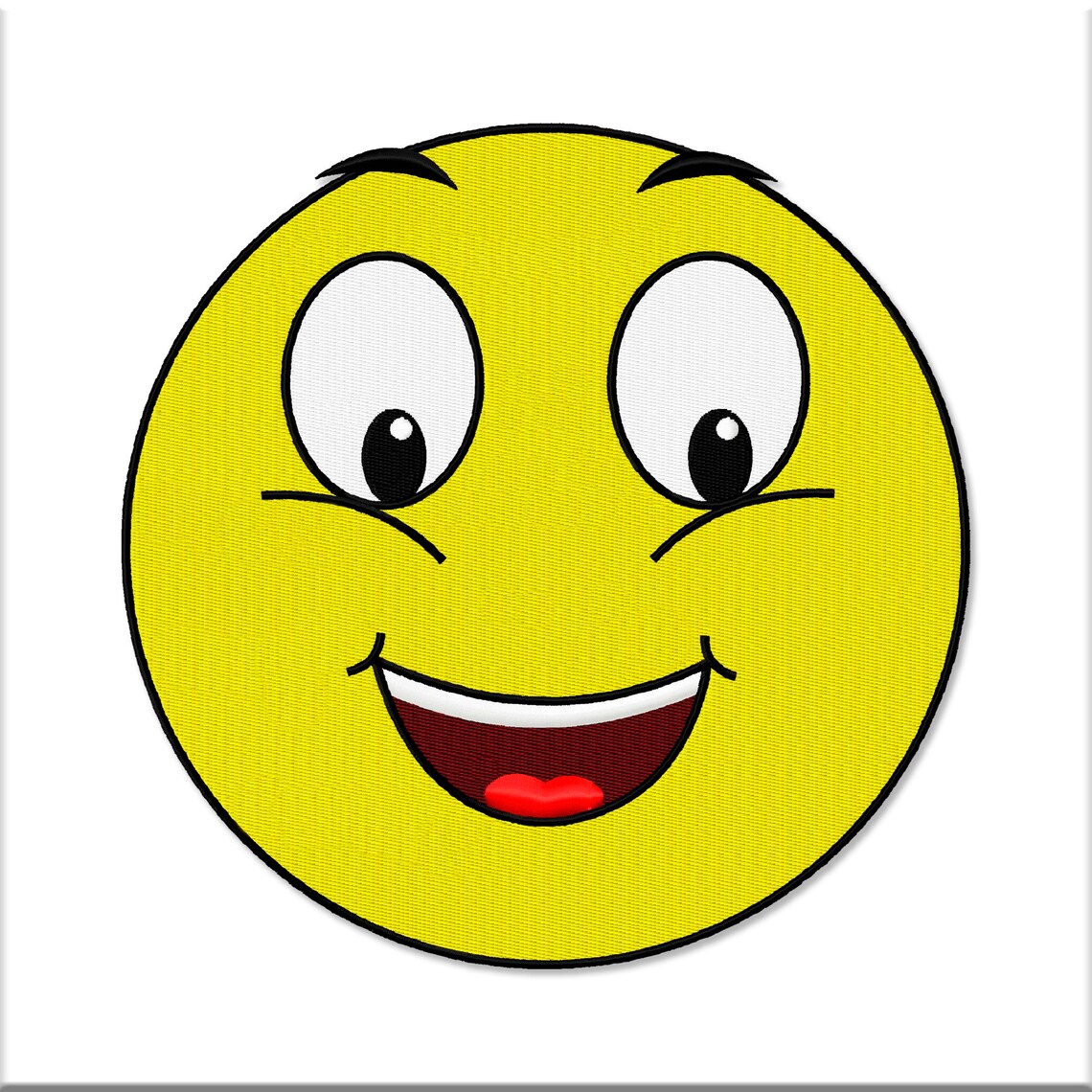 Yellow smiley Embroidery machine design. Digitized pattern | Etsy