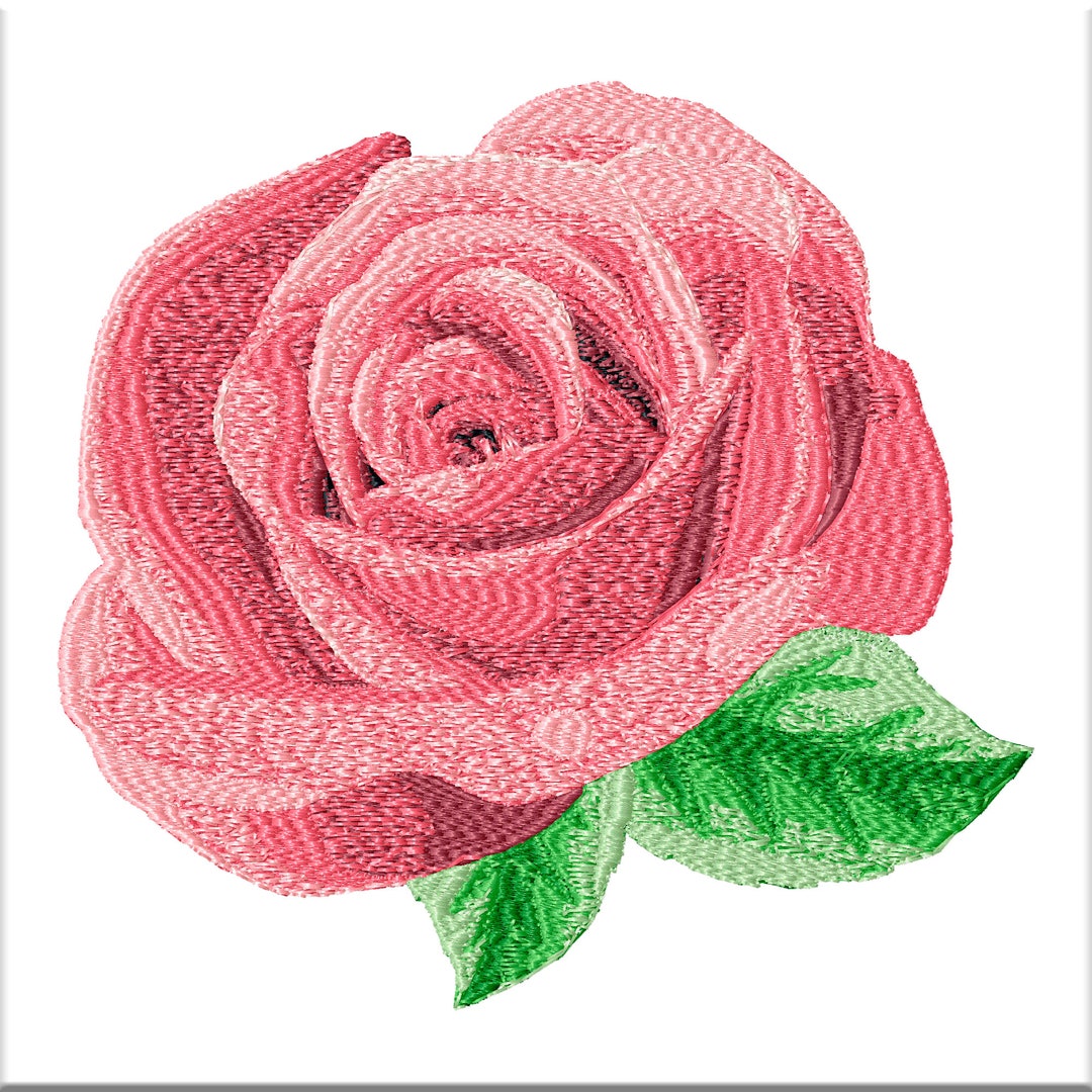Rose Embroidery Design for Machine. Digitized Pattern Flowers Photo ...