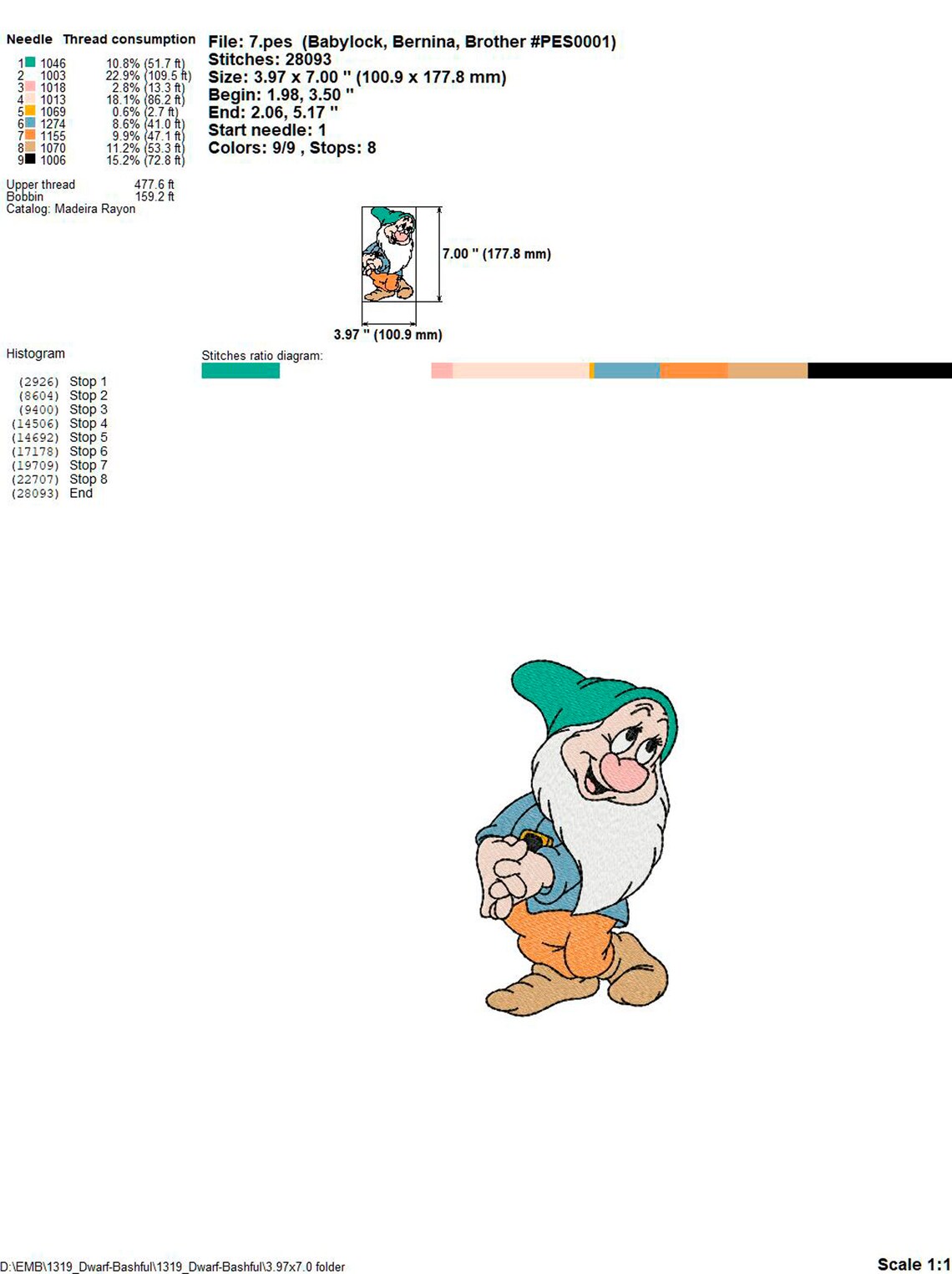 Dwarf Machine Embroidery Design. Digital Embroidery Files. Digitized ...