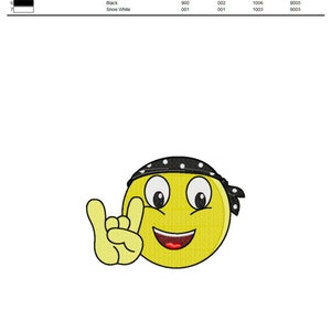 Smiley Rocker Embroidery Machine Design. Digitized Pattern Digital ...