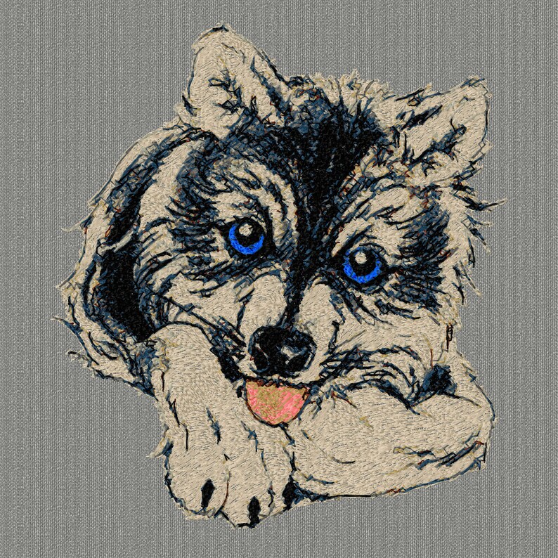 Husky Dog Embroidery Machine Design. Digital Embroidery Files | Etsy