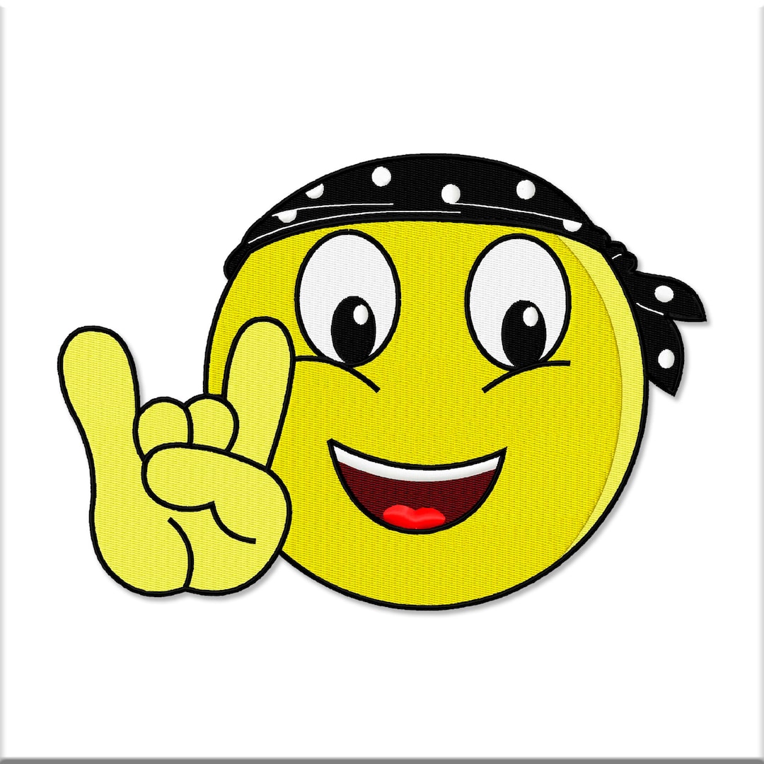 Smiley Rocker Embroidery Machine Design. Digitized Pattern Digital ...