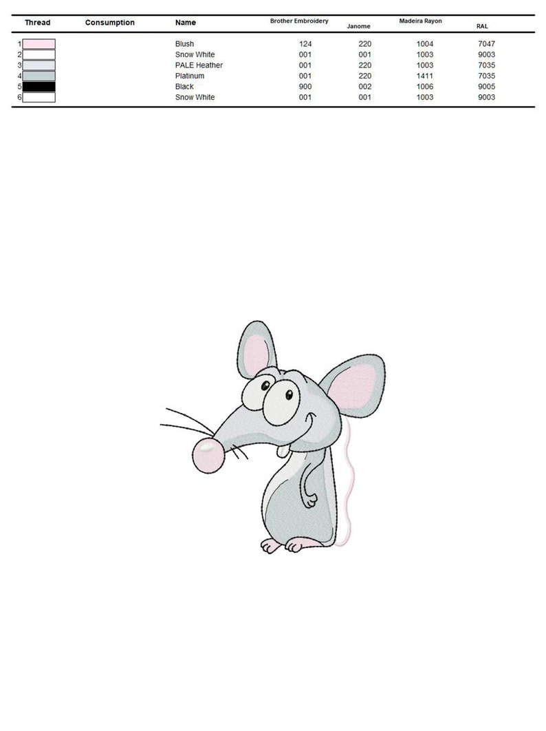 Rat Machine Embroidery Design. Digital Embroidery Files. - Etsy