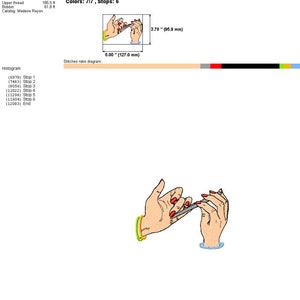 Women Hands Embroidery Machine Pattern. Digitized Design. Digital ...
