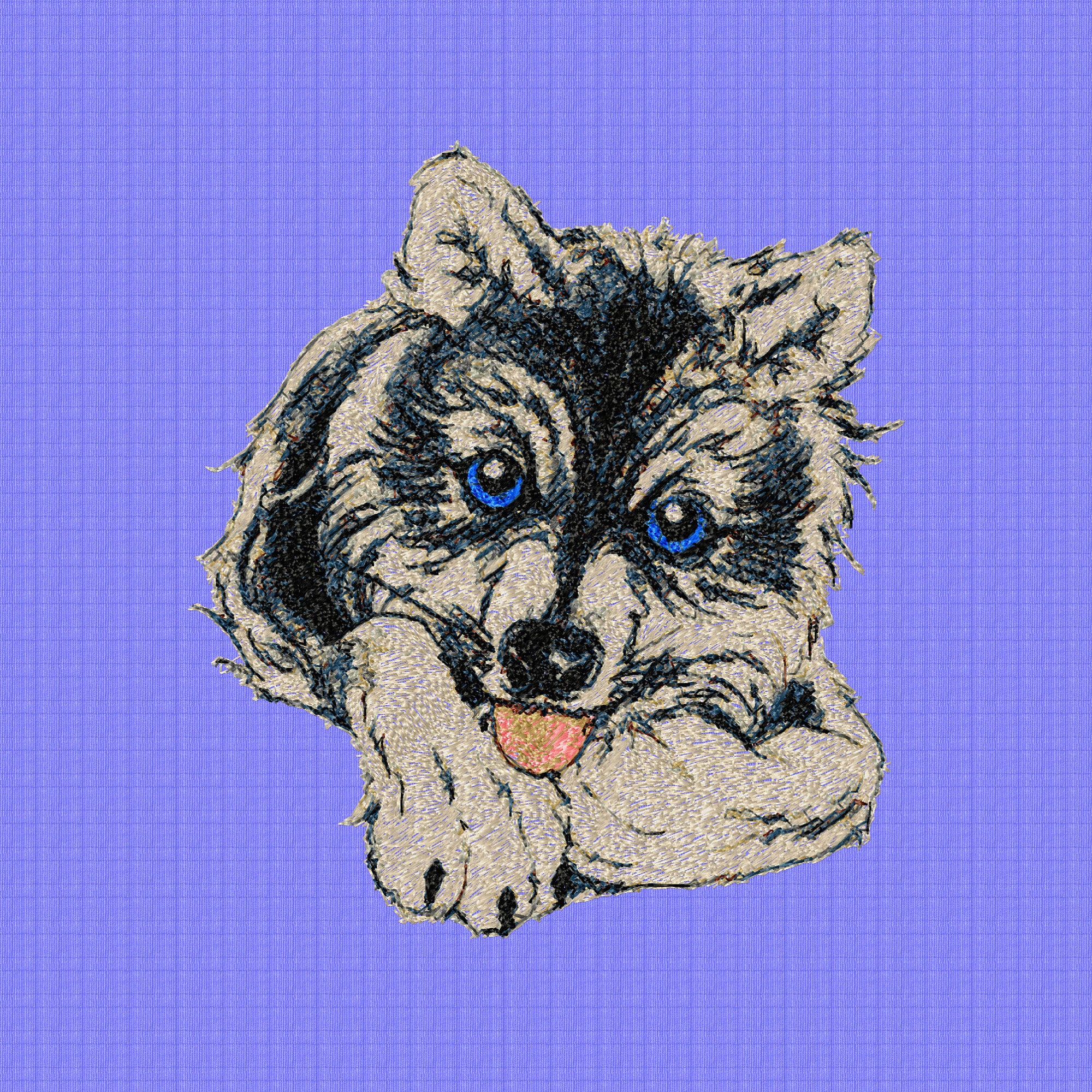 Husky Dog Embroidery Machine Design. Digital Embroidery Files Pes Vip ...