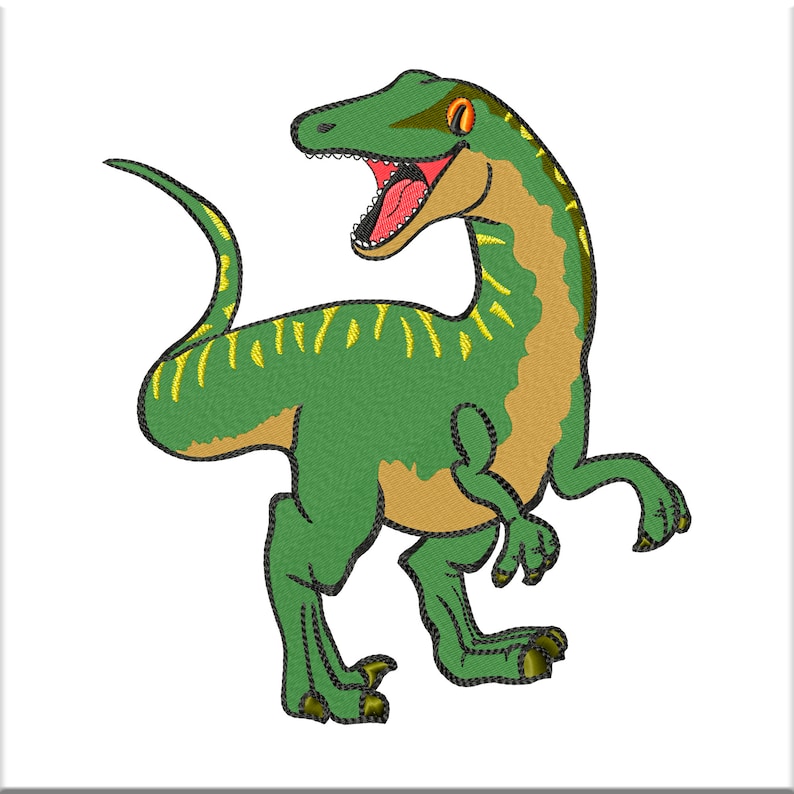 Raptor Dinosaur Machine Embroidery Design. Digital Embroidery - Etsy