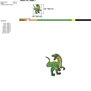 Raptor Dinosaur Machine Embroidery Design. Digital Embroidery Files ...