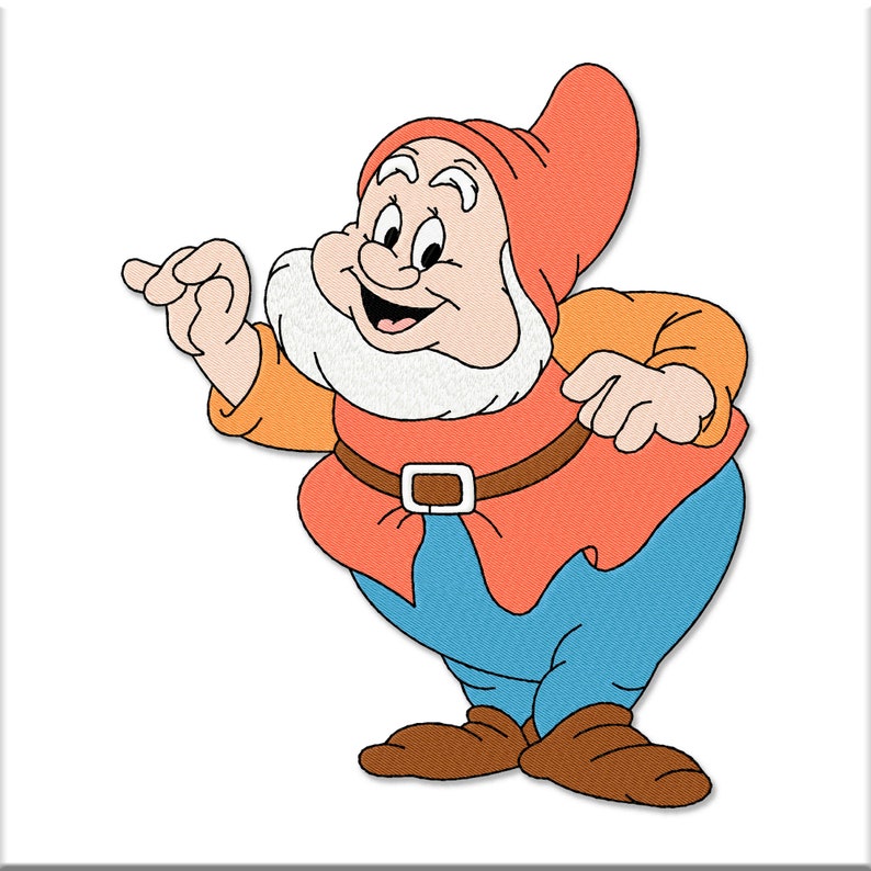 Happy Dwarf Embroidery Machine Design. Digital Embroidery - Etsy Hong Kong