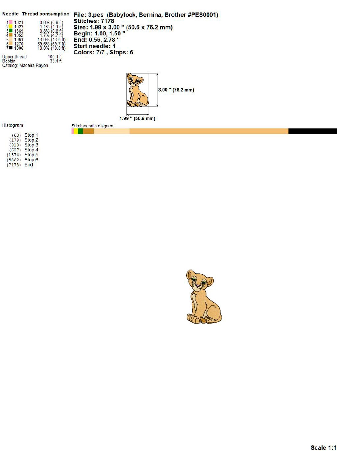 Two Machine Embroidery Designs, Little Lion and Lioness. Digitized ...