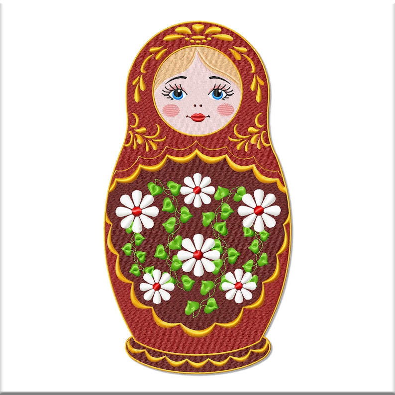 Matryoshka Embroidery Machine Design. Digitized Pattern. | Etsy