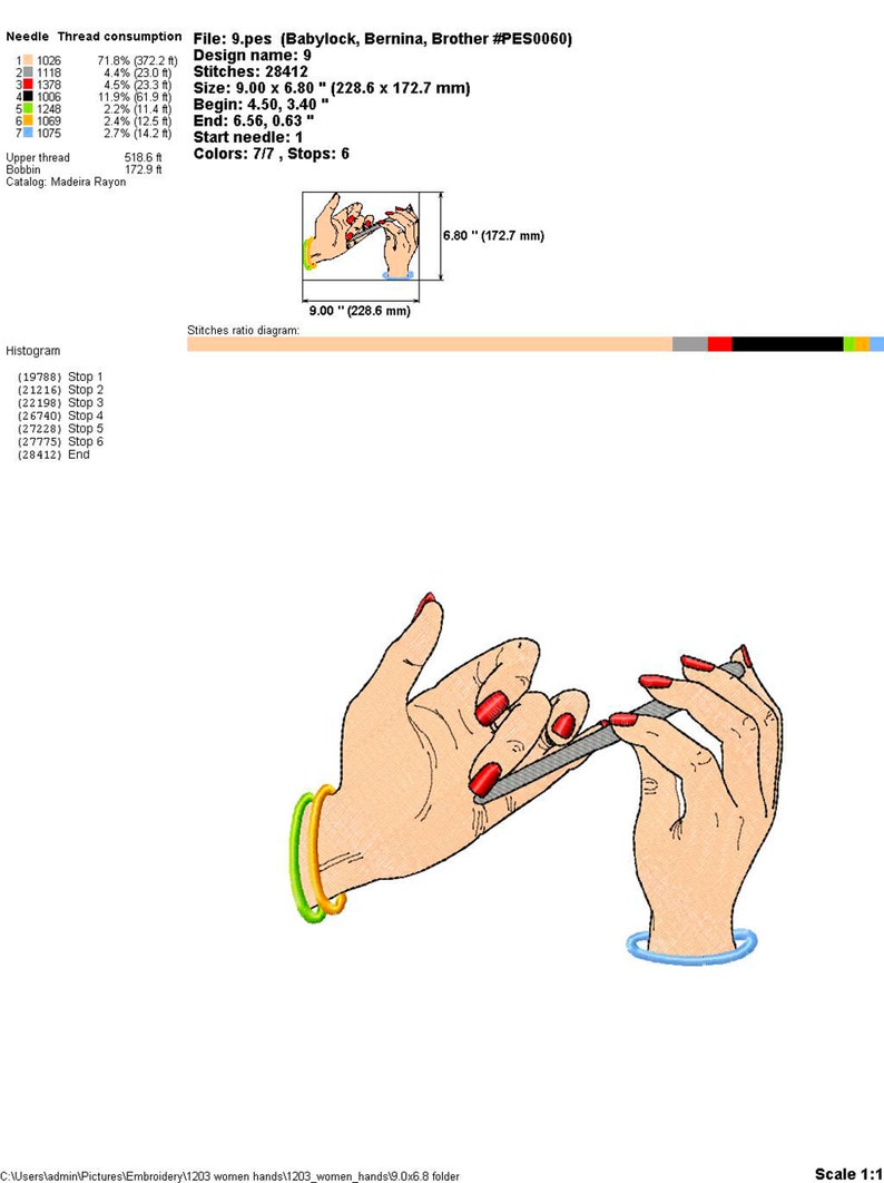 Women Hands Embroidery Machine Pattern. Digitized Design. - Etsy