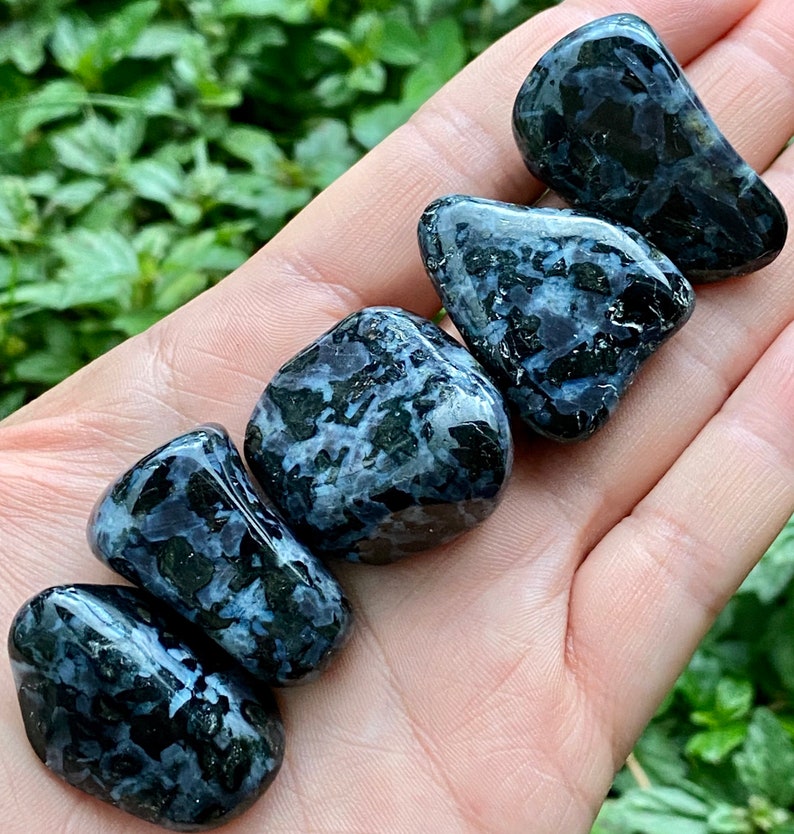 Indigo Gabbro Mystic Merlinite Indigo Gabbro Tumbled Stone | Etsy