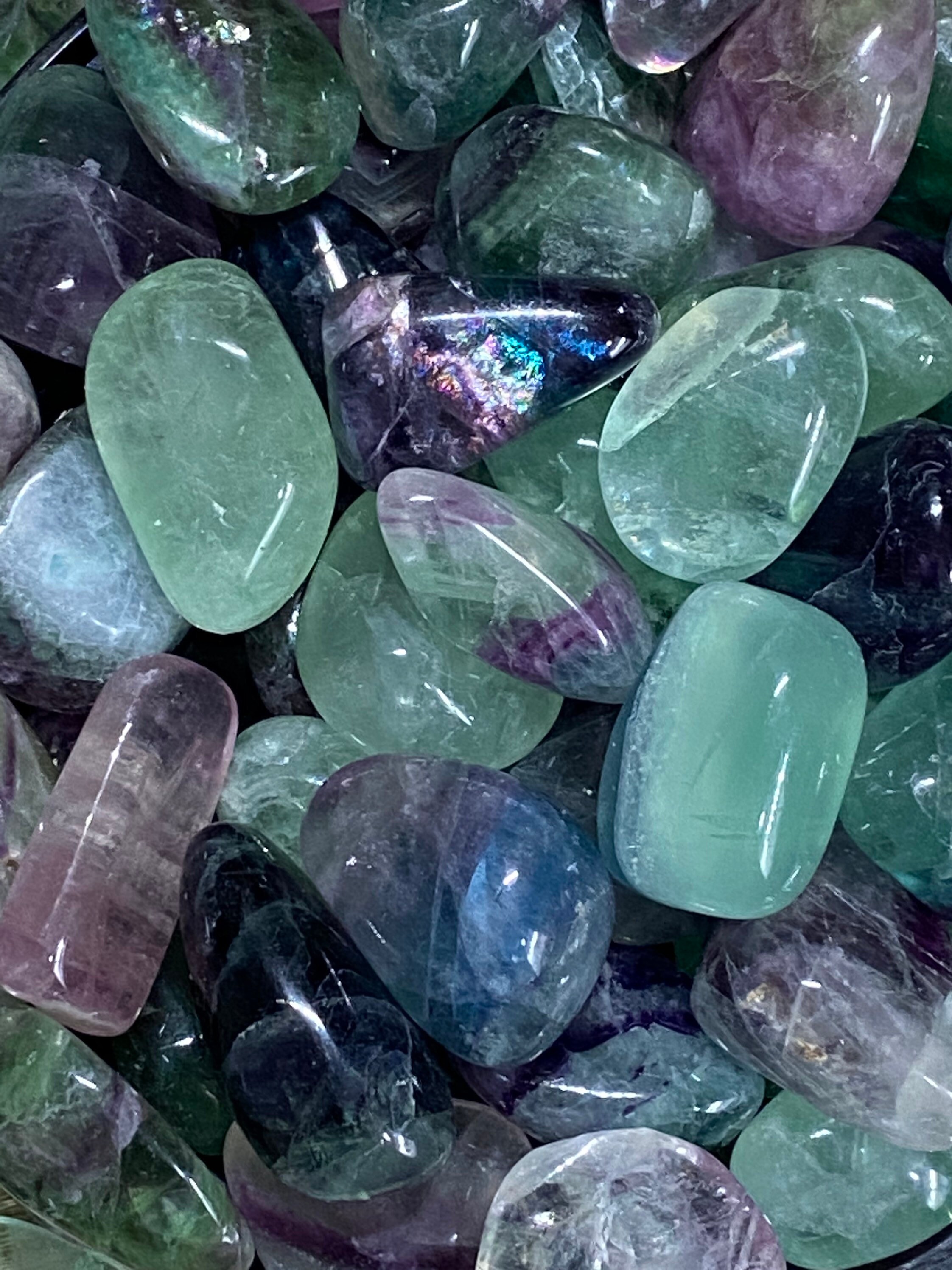 Large Rainbow Fluorite Tumbled Stones Rainbow Fluorite Tumble | Etsy